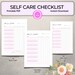Self Care Checklist, Selfcare Daily Sheet, Printable Digital PDF ...