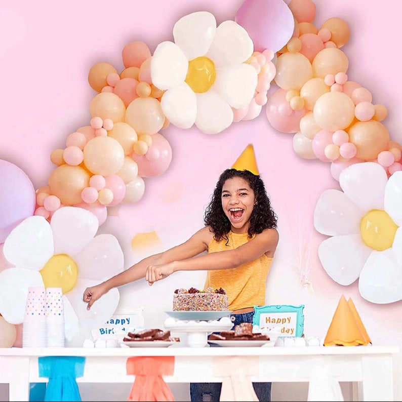 Boho Daisy Flower Balloon Garland/ Blush Pink and Purple Balloon Arch ...