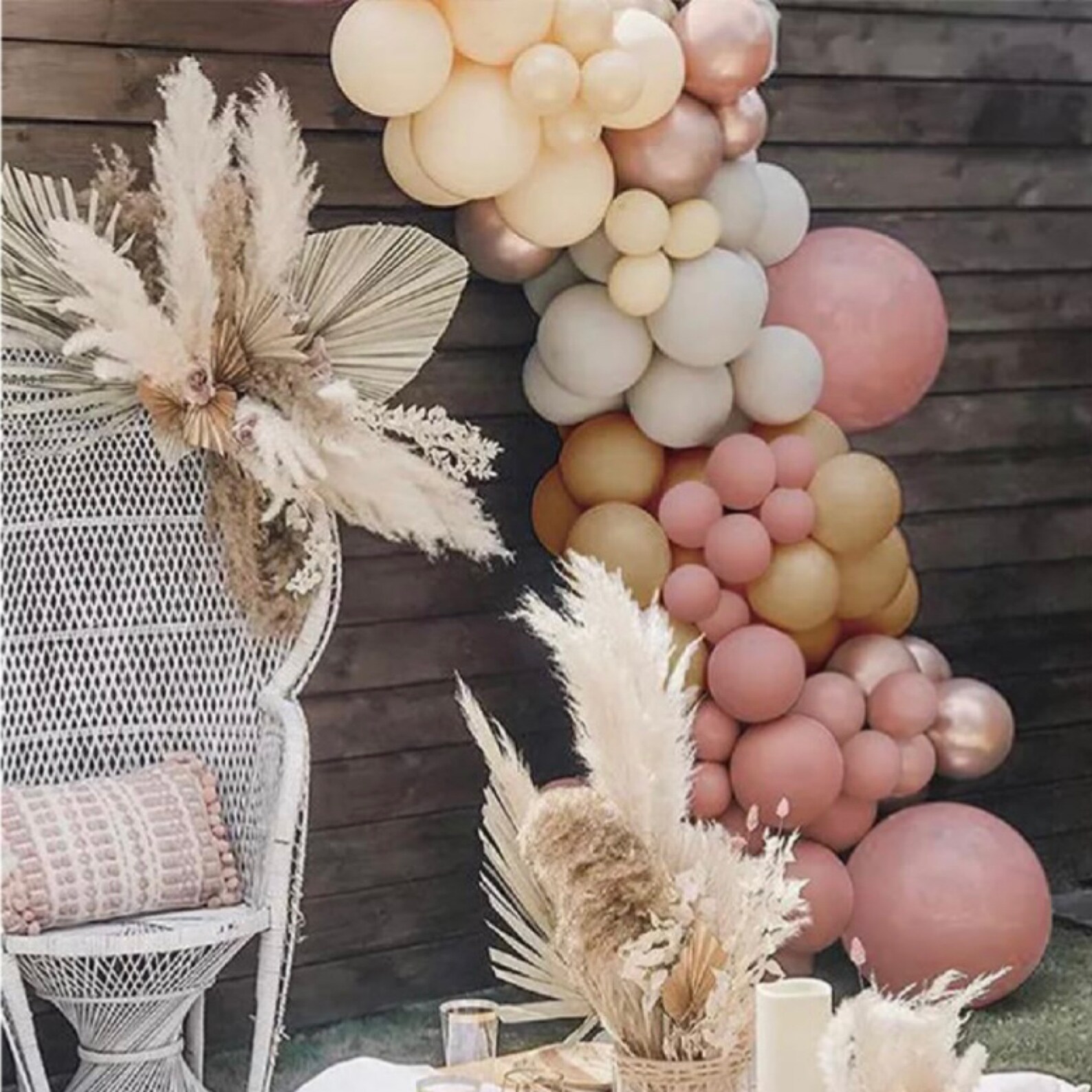 Rose Gold and Matte White Balloon Arch Kit/ Brown, White, Pink Balloon ...