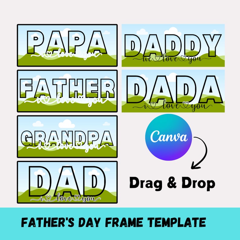 Daddy Canva Editable Frame Template, Papa Photo Frame, Daddy Photo ...