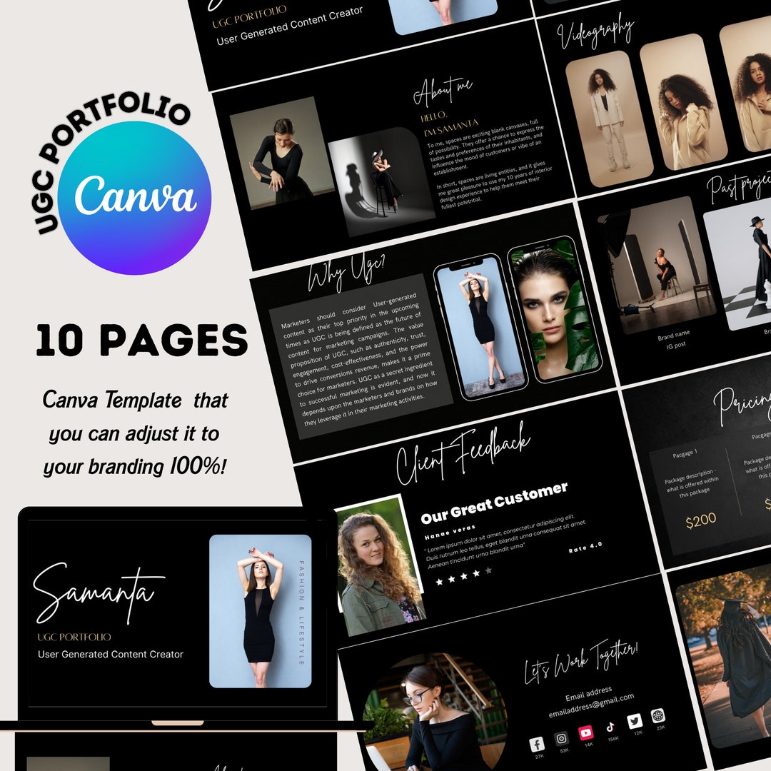 UGC Portfolio Template Canva, UGC Website Template UGC Media Kit ...