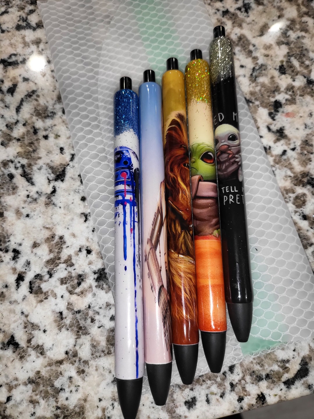 Character Pens With Glitter - Etsy