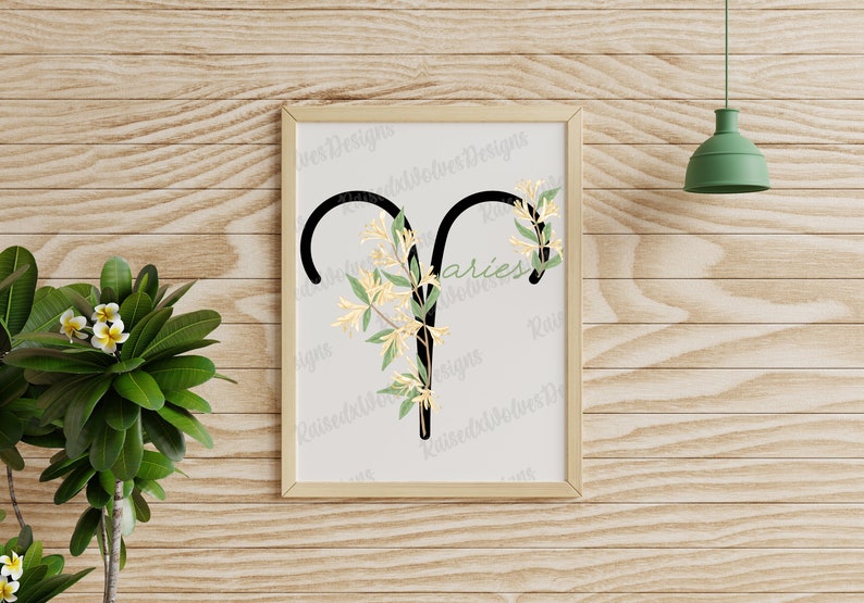 Aries Flower PNG Zodiac Digital Clipart Astrology Sign PNG - Etsy
