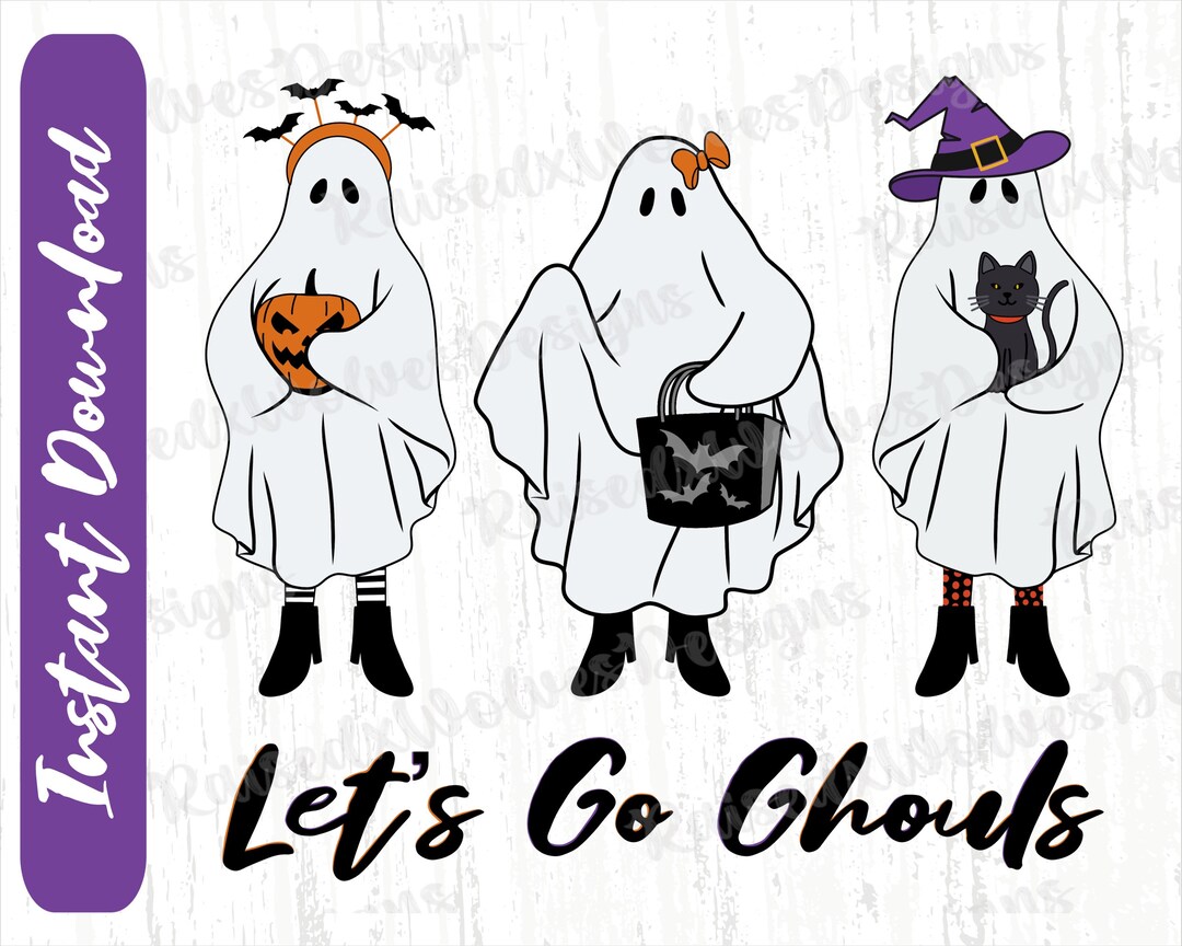 Let’s Go Ghouls PNG | Ghost Friends Digital Clipart | Halloween PNG ...