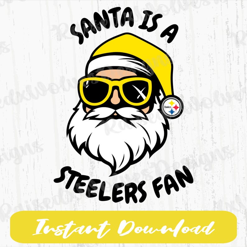 Steelers Santa PNG | Football Christmas Clipart (digital Download) - Etsy
