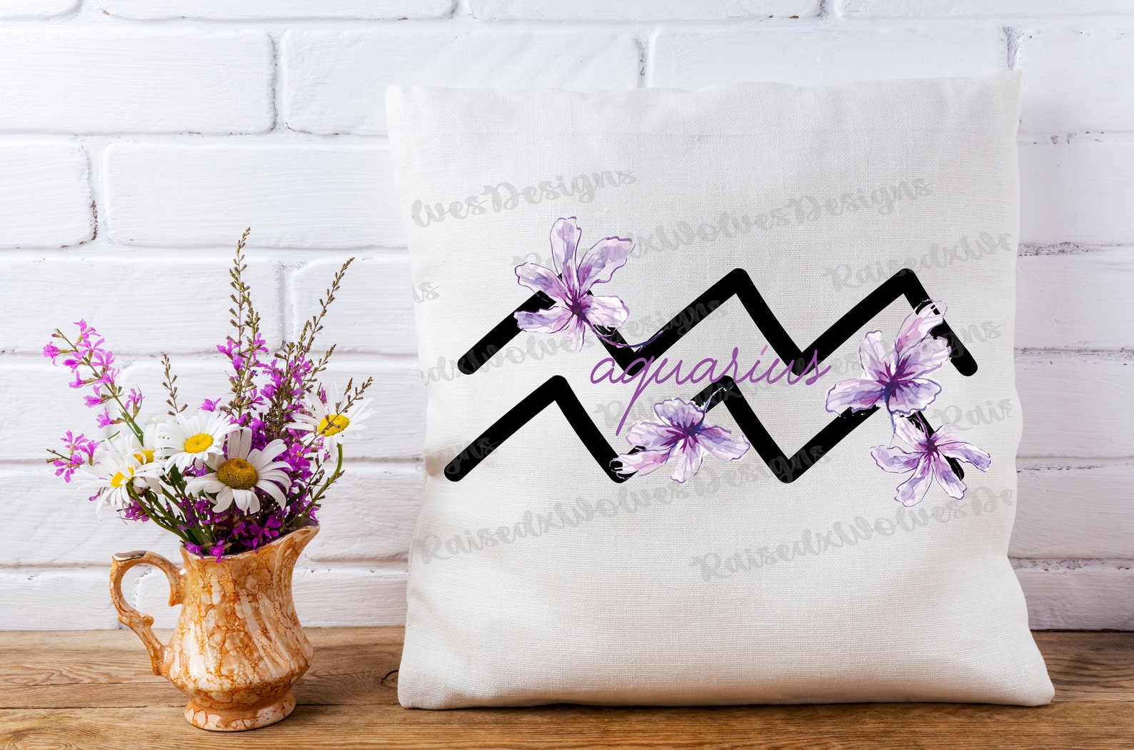 Aquarius Flower PNG | Zodiac Digital Clipart | Astrology Sign PNG ...