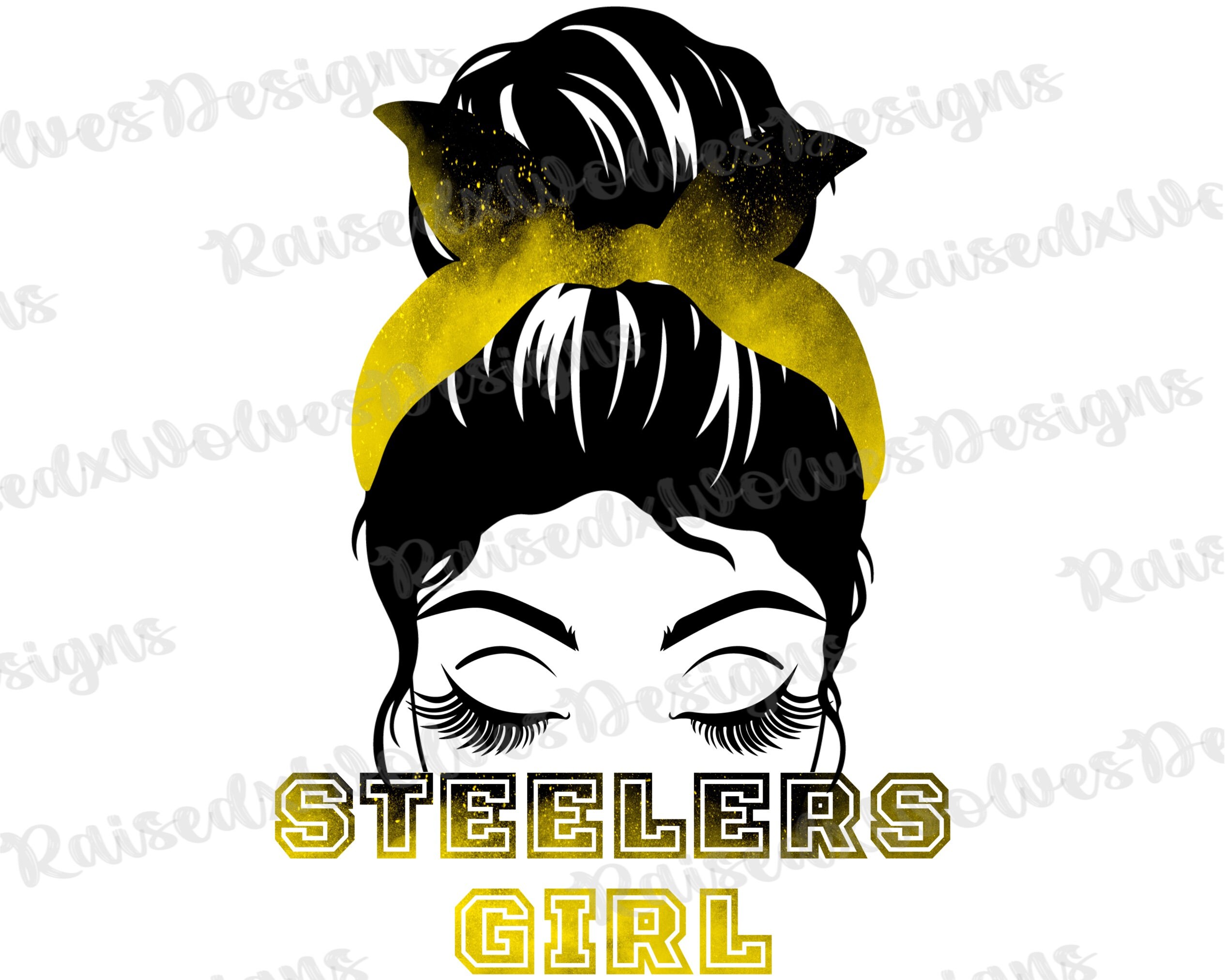 Steelers Girl PNG | Black and Yellow Digital Clipart | Steelers Fan PNG ...