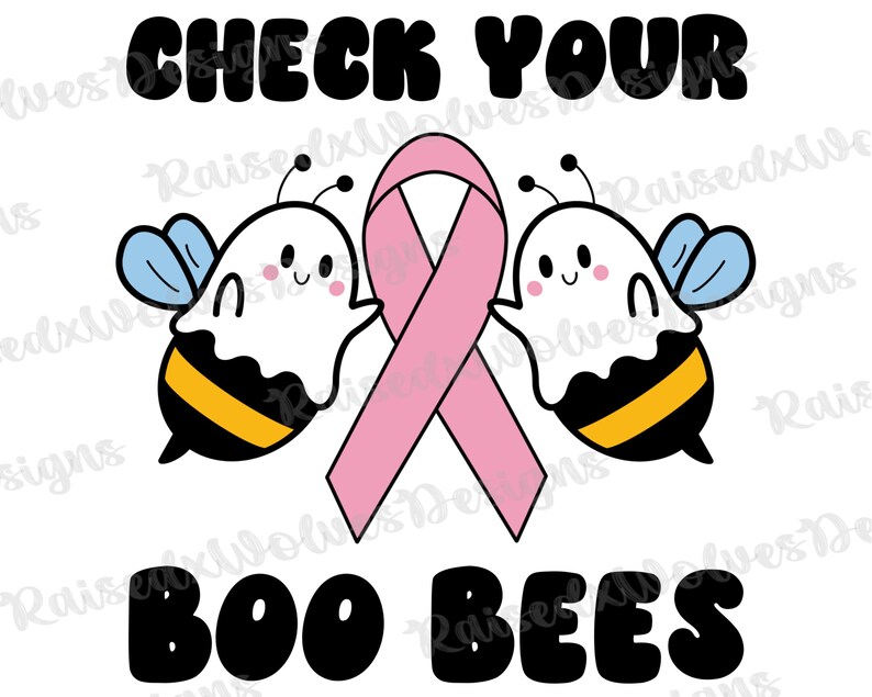 Check Your Boo Bees Digital Clipart | Breast Cancer Awareness PNG ...