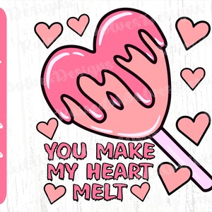 You Make My Heart Melt PNG | Valentines Ice Cream Digital Clipart ...