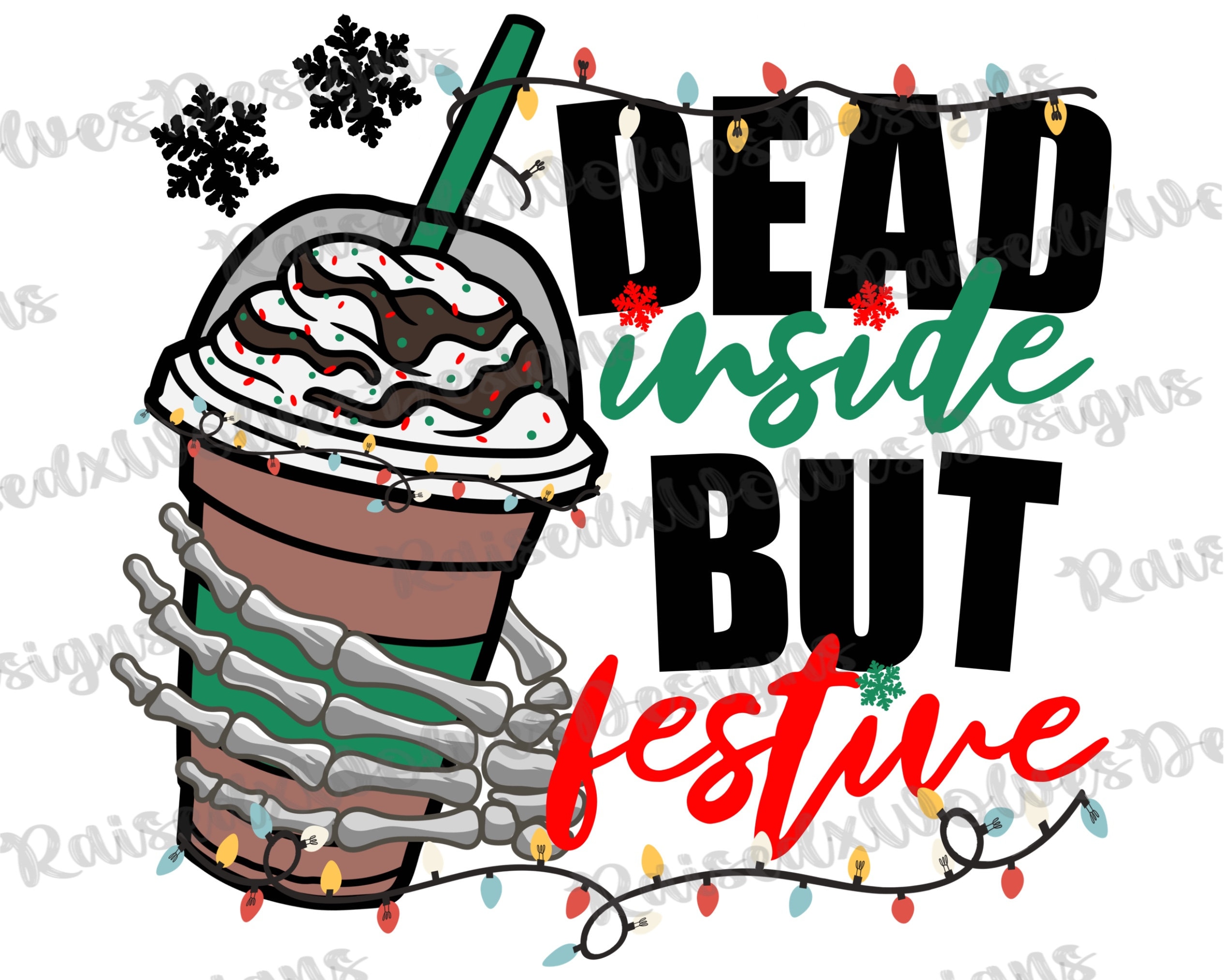 Dead Inside but Festive PNG | Spooky Christmas Digital Clipart ...