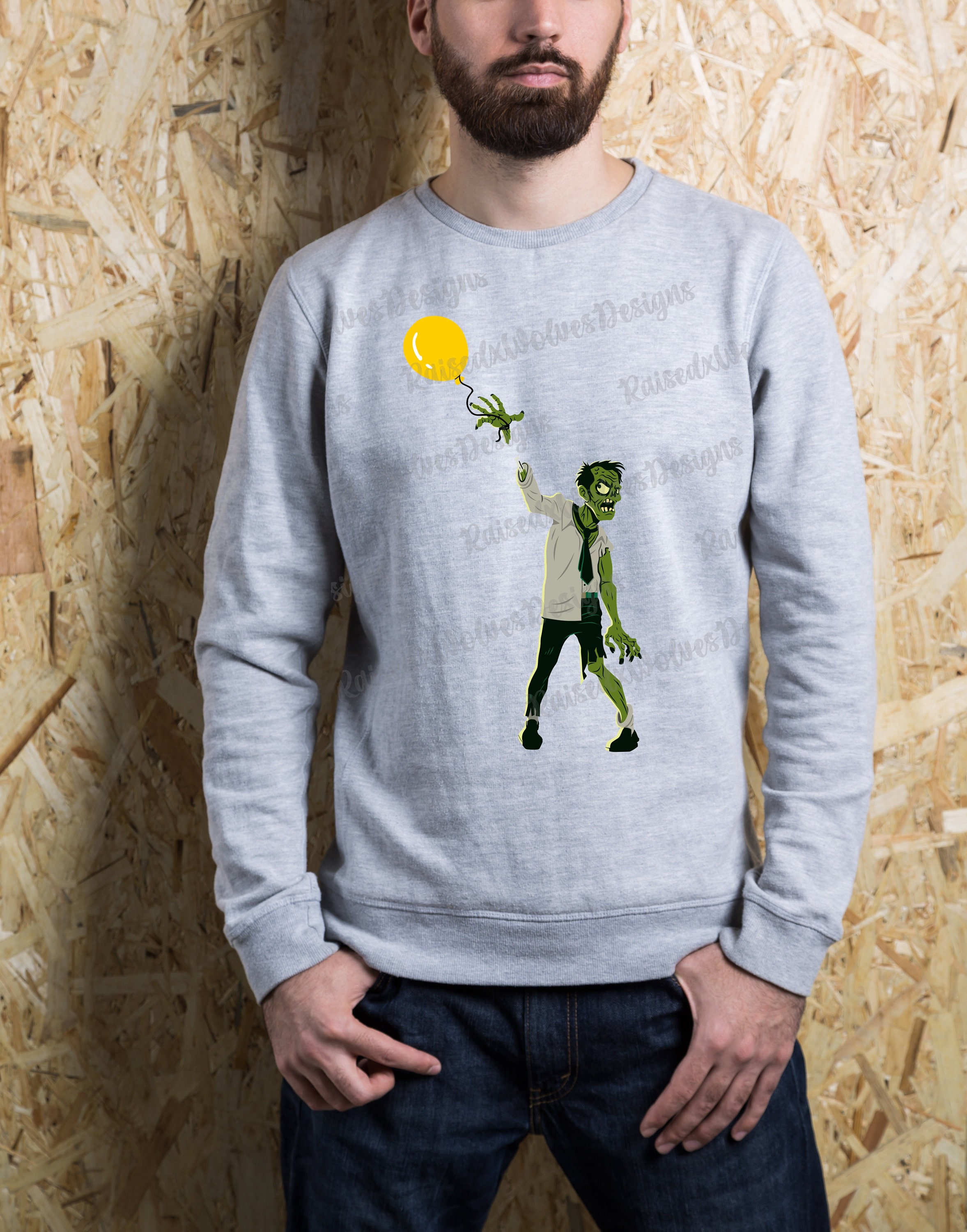 Zombie and Balloon PNG | Funny Halloween Digital Clipart | Walking Dead ...