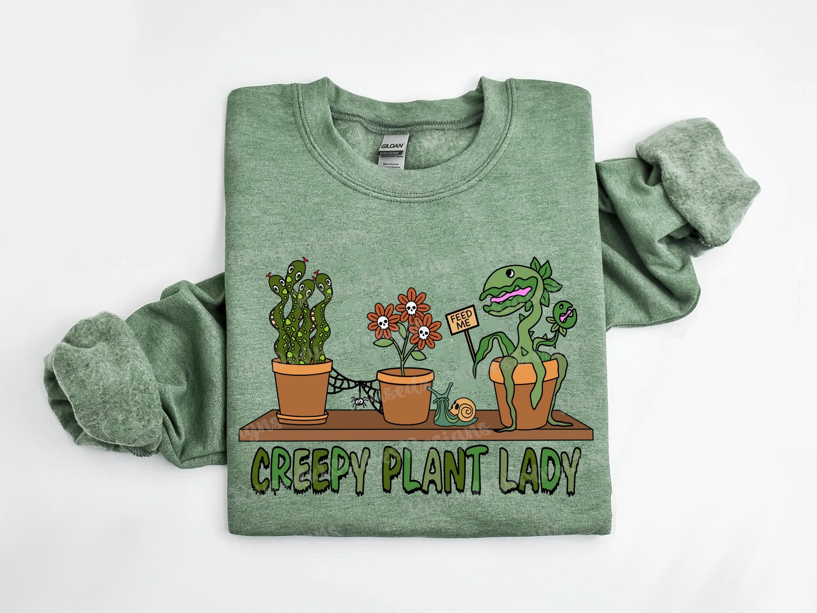 Creepy Plant Lady PNG | Spooky Plants Digital Clipart | Plant Mom PNG ...
