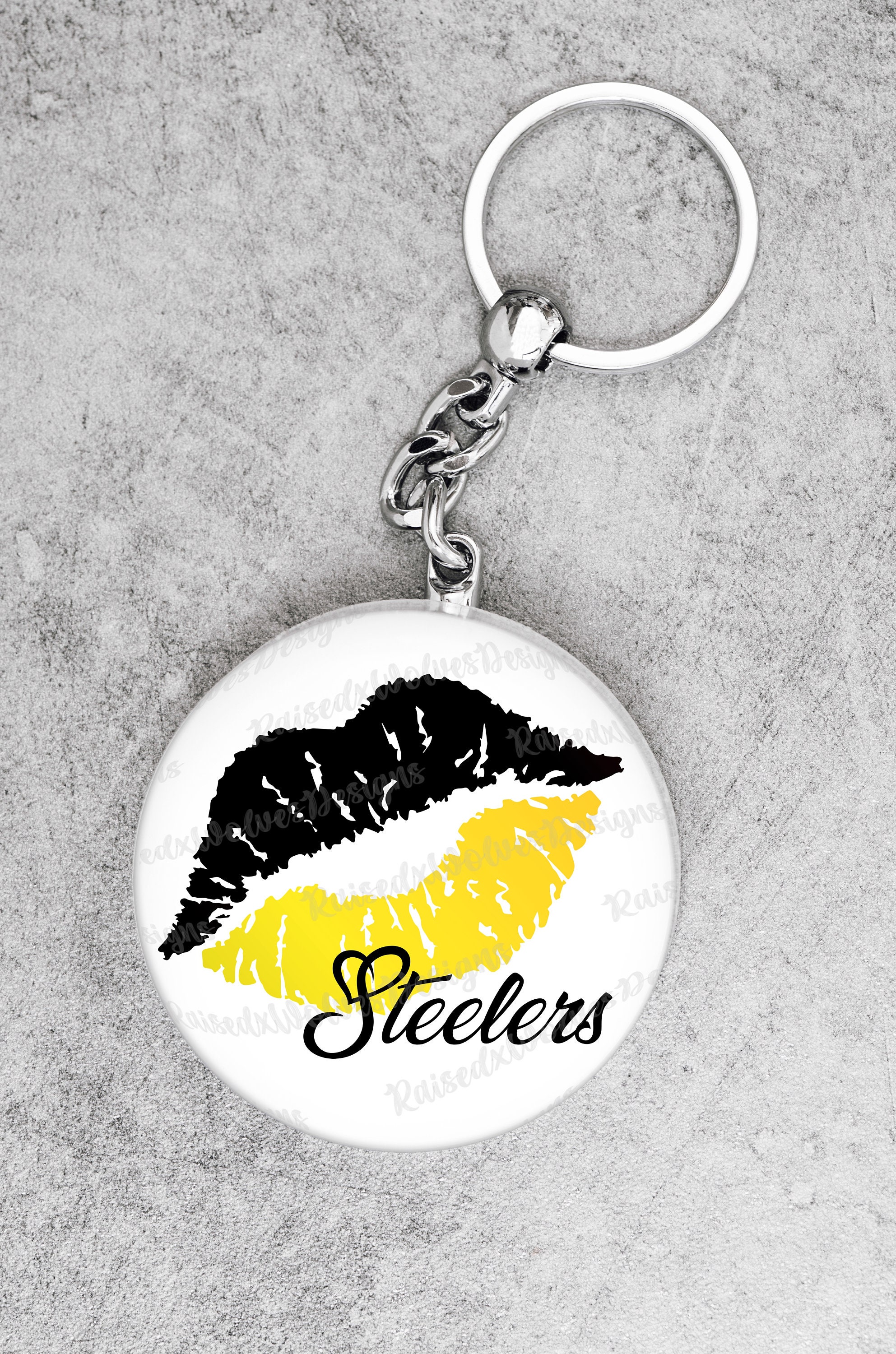 Black and Yellow Kiss PNG Steeler Lips Digital Clipart Valentines Kiss ...