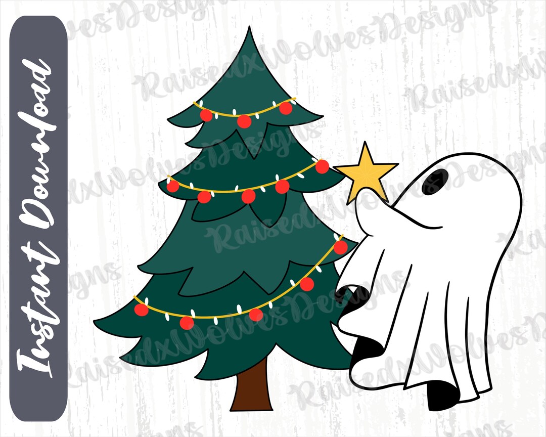 Christmas Ghost Tree PNG | Spooky Holiday Clipart (digital Download) - Etsy