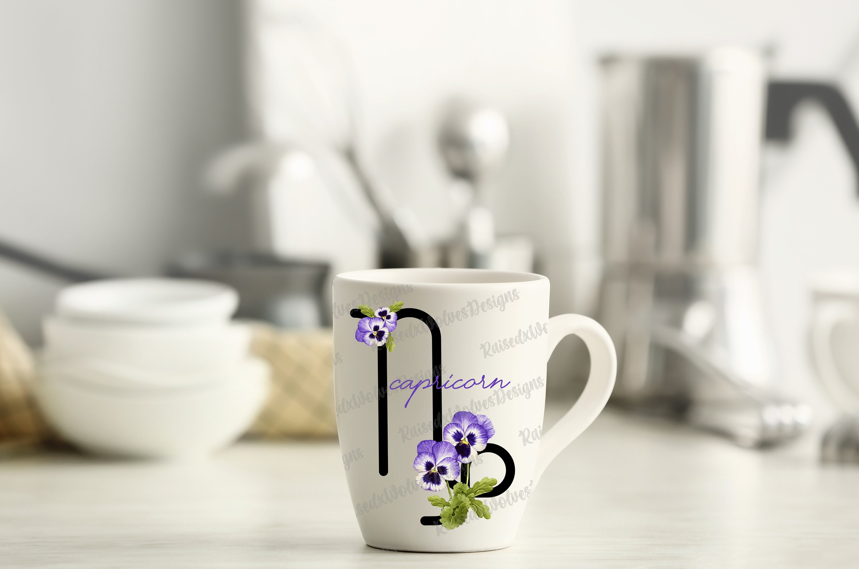 Capricorn Flower PNG | Zodiac Digital Clipart | Astrology Sign PNG ...