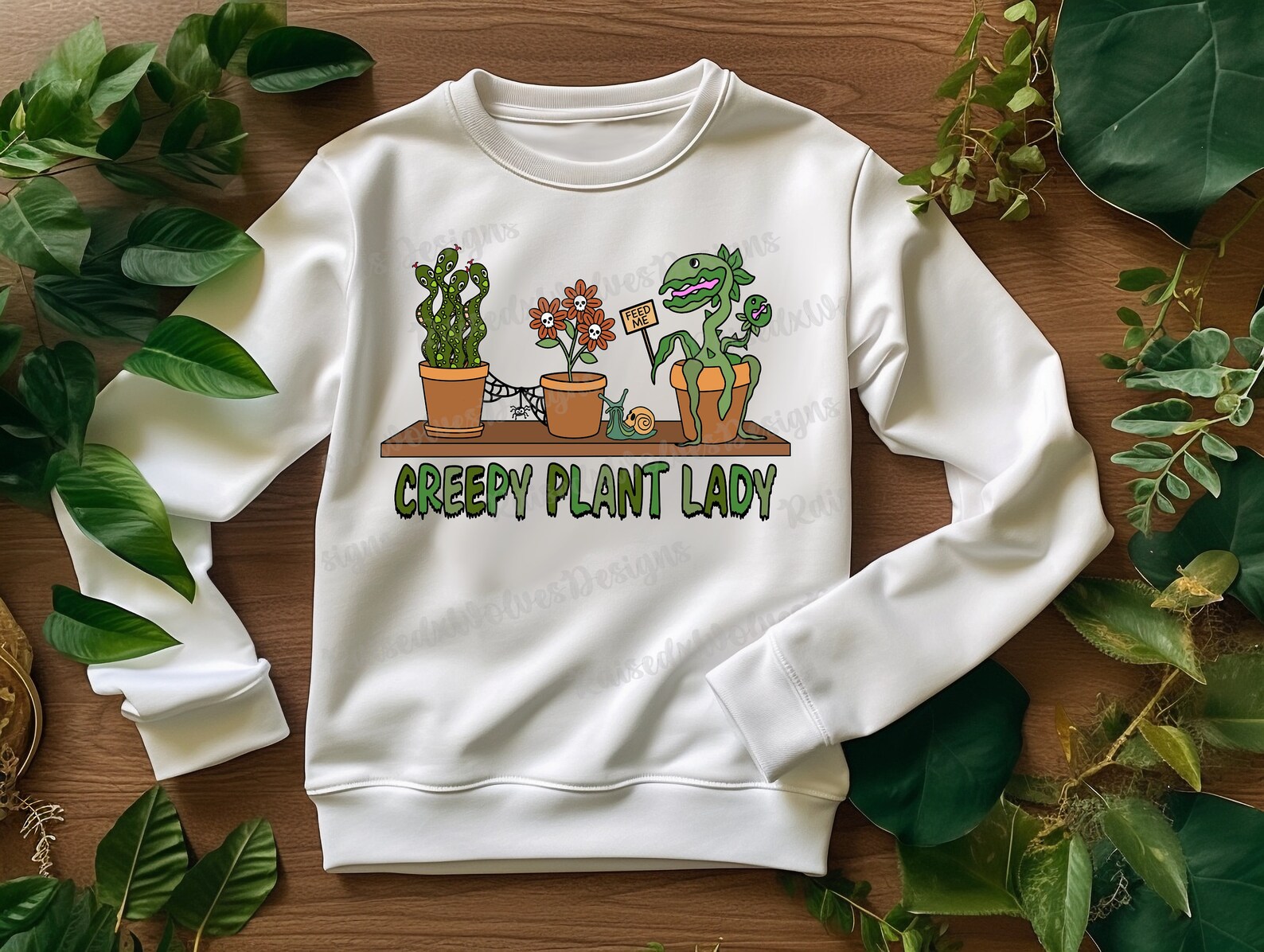 Creepy Plant Lady PNG | Spooky Plants Digital Clipart | Plant Mom PNG ...