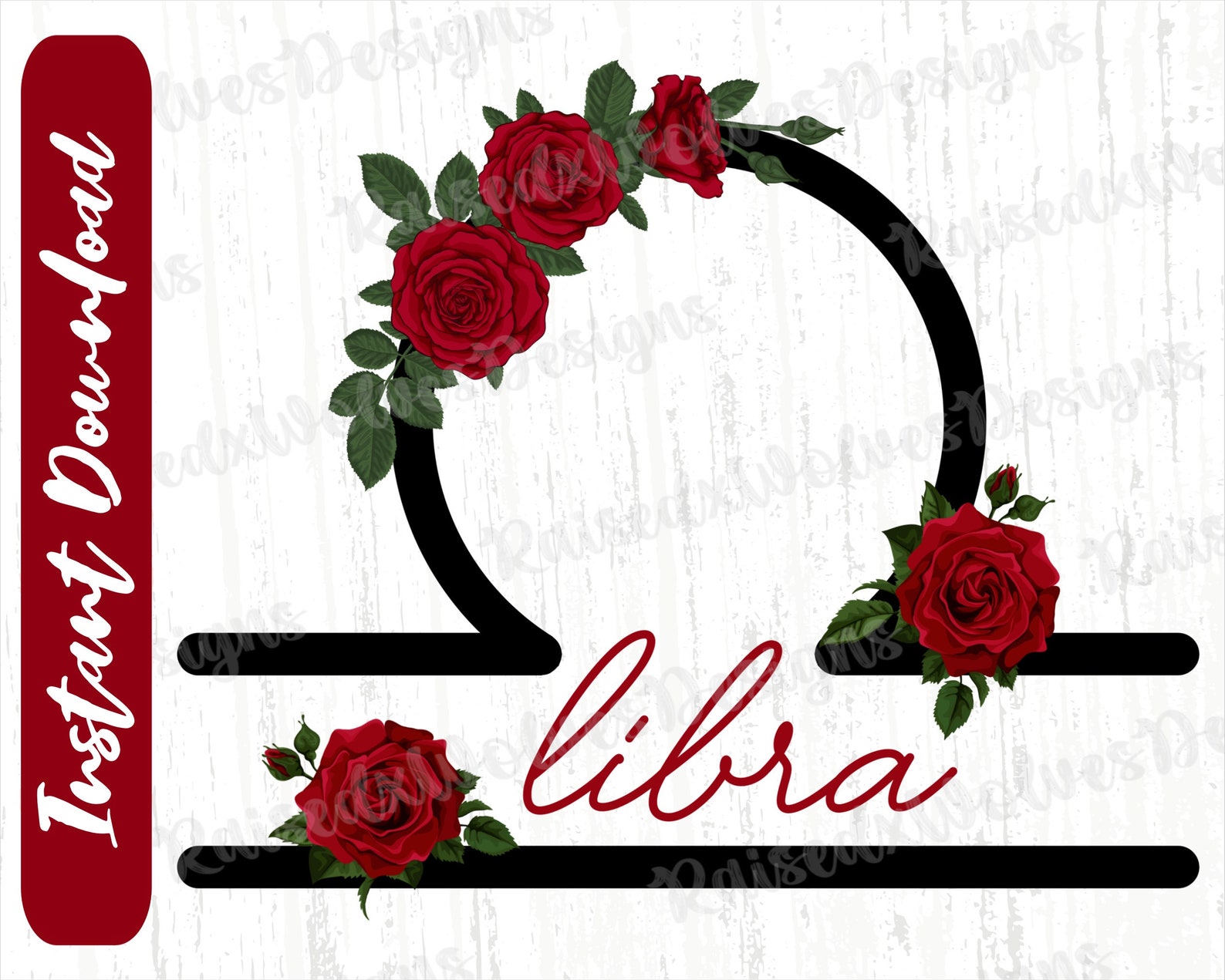 Libra Flower PNG | Zodiac Digital Clipart | Astrology Sign PNG Instant ...