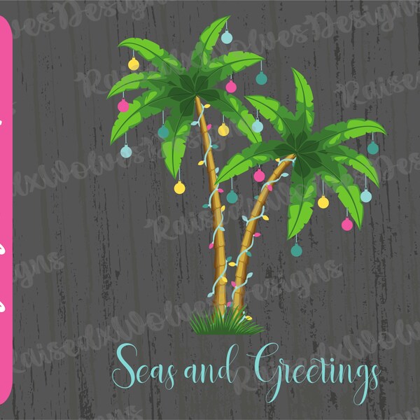 Palm Tree Christmas Clipart - Etsy