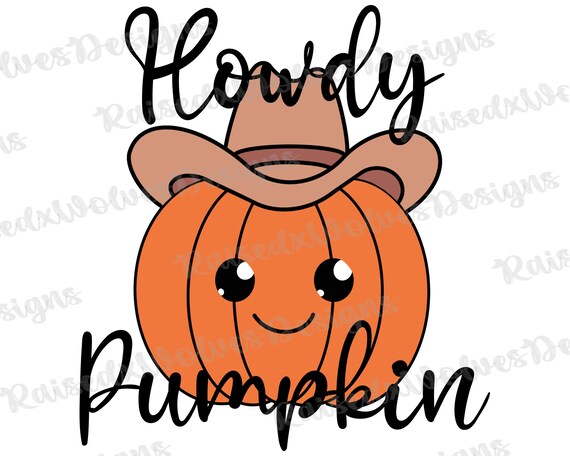Howdy Pumpkin PNG Cute Western Pumpkin Digital Clipart - Etsy
