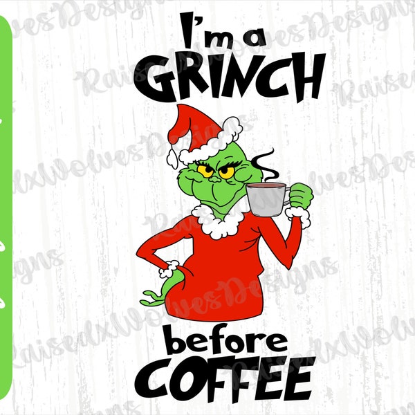 Grinch Coffee Clipart - Etsy