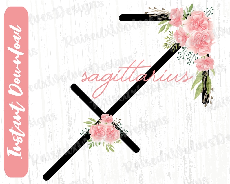 Sagittarius Flower PNG | Zodiac Digital Clipart | Astrology Sign PNG ...
