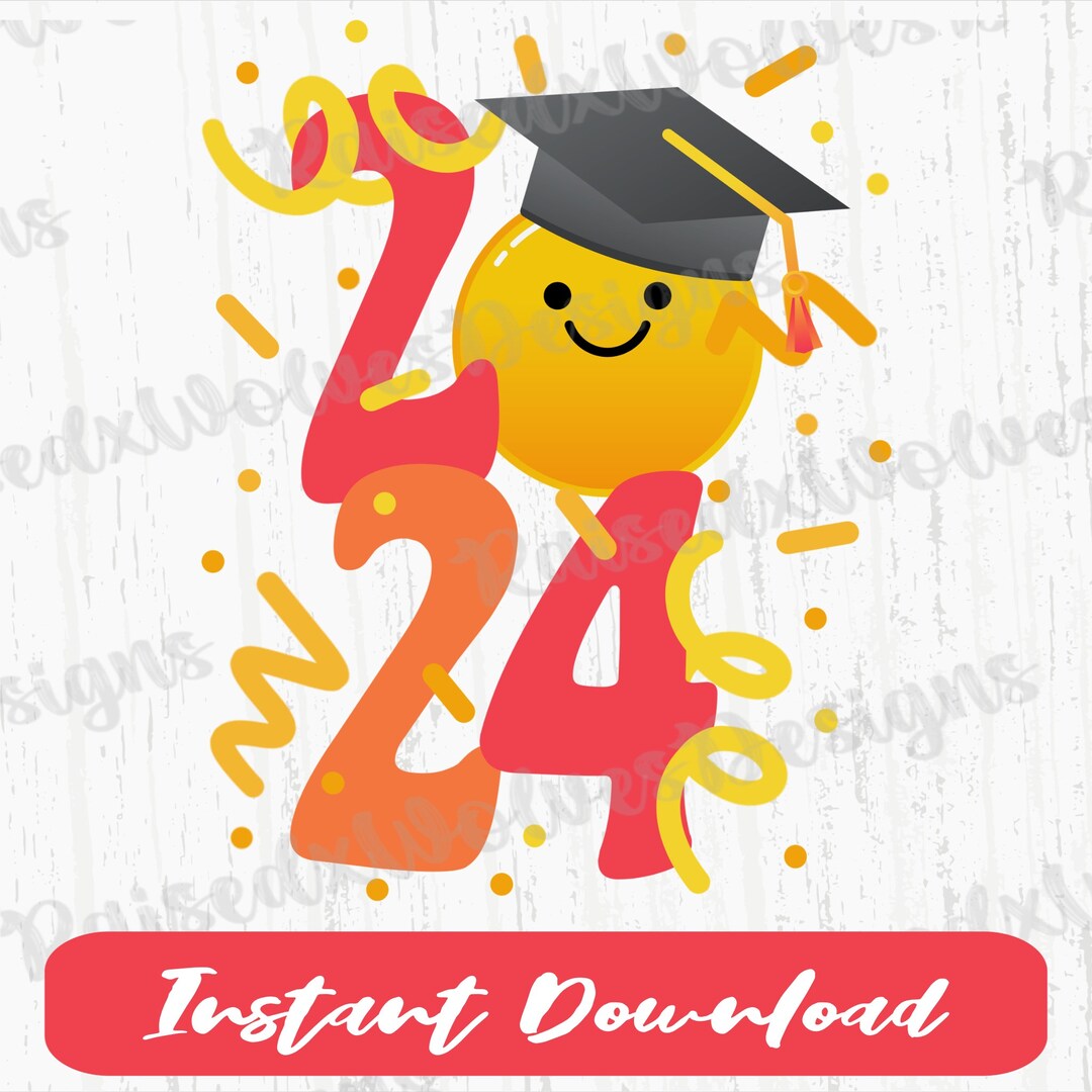 2024 Smile PNG Cute Graduation Digital Clipart Smiley Face Graduate PNG ...