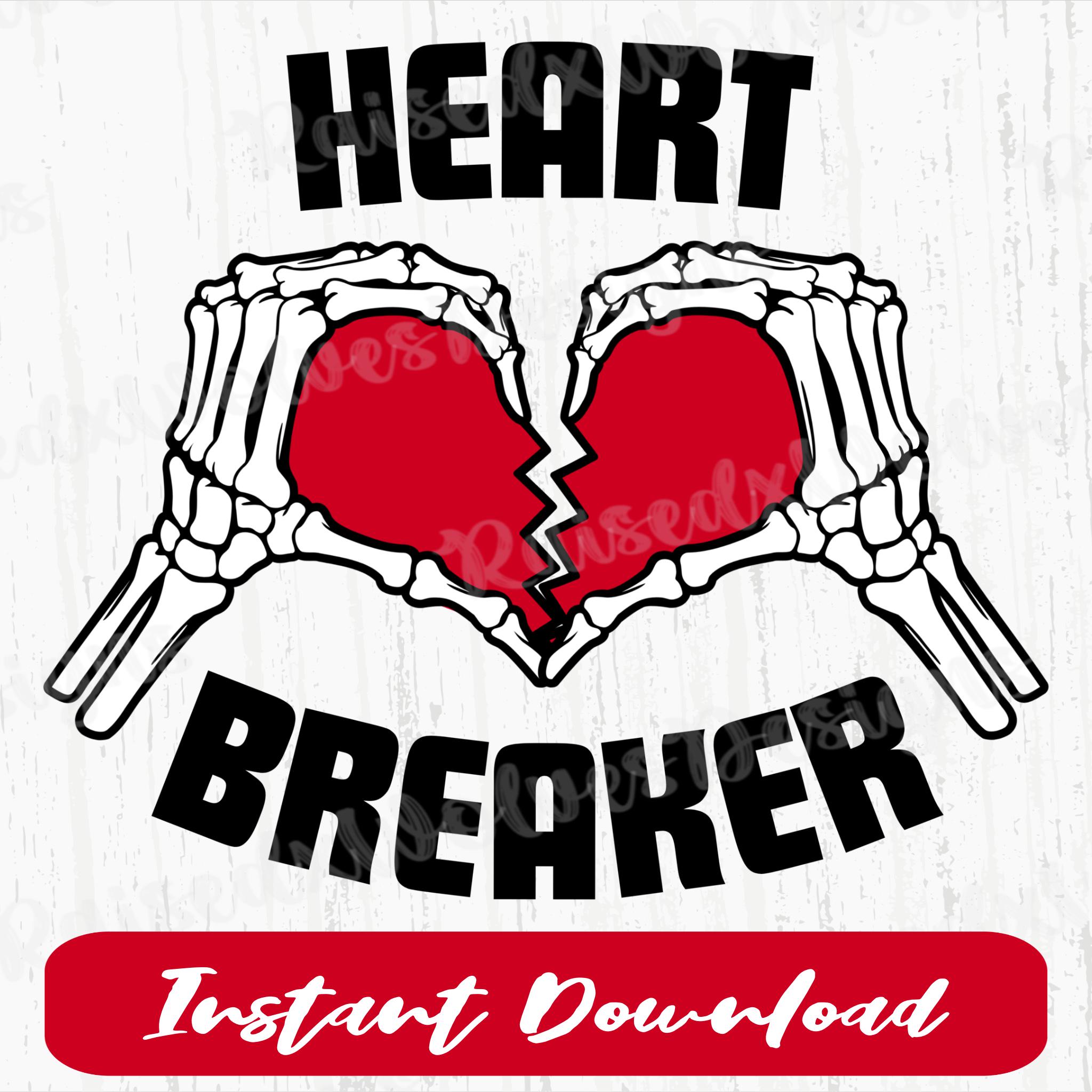 Heart Breaker PNG | Valentines Day Digital Clipart | Skeleton Love PNG ...