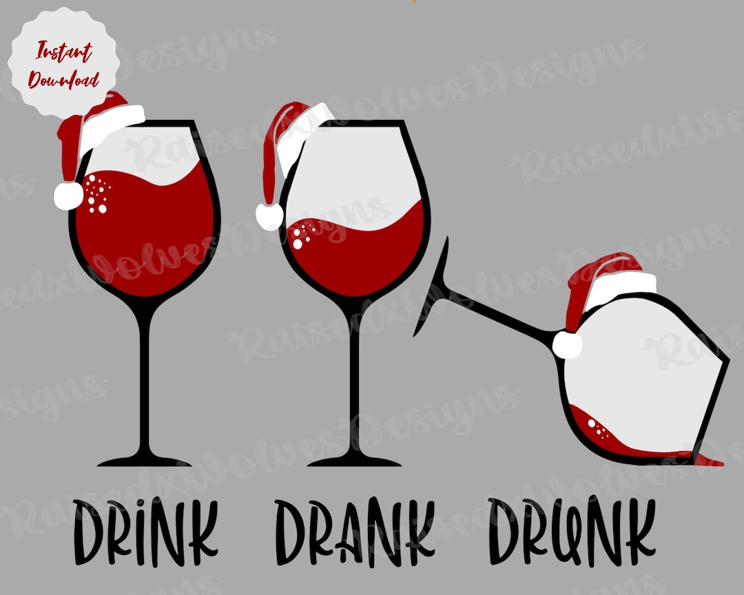 Drink Drank Drunk PNG | Christmas Drinking Digital Clipart | Funny ...