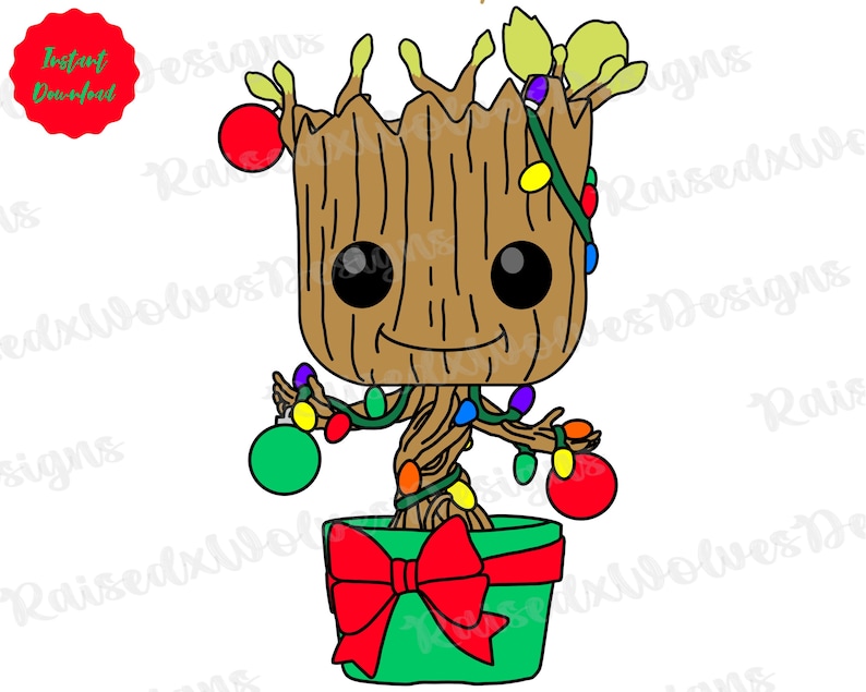 Baby Groot Christmas PNG | Cute Christmas Tree Digital Clipart ...