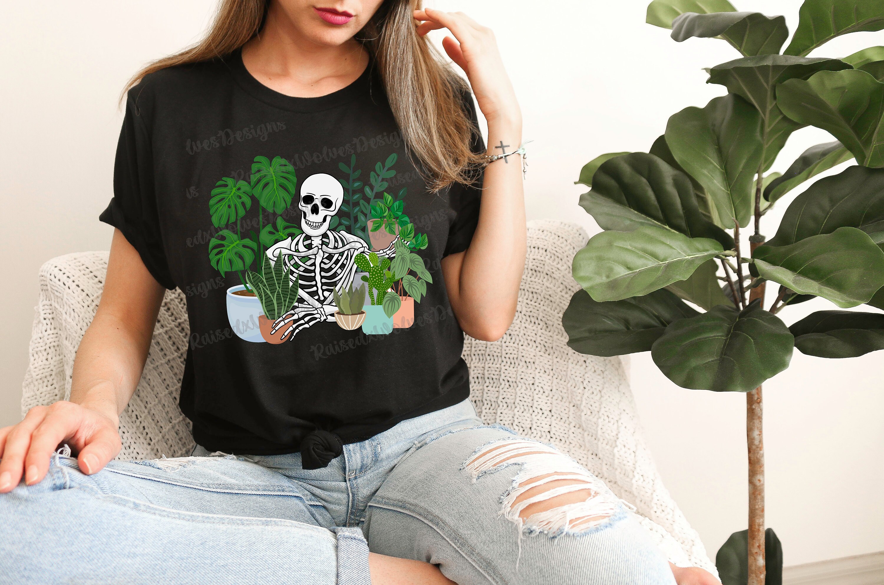 Addicted to Plants PNG | Plant Lover Digital Clipart | Skeleton Plant ...