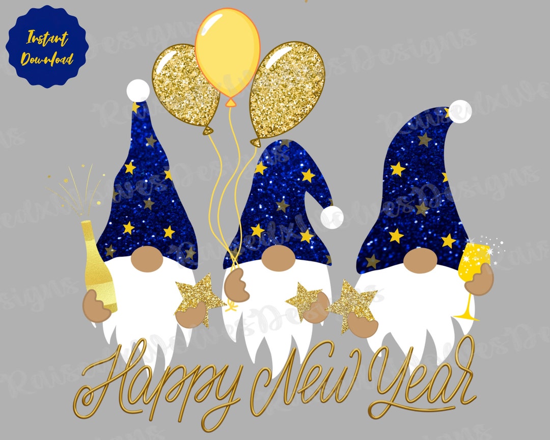 New Year’s Gnomes PNG | 2025 Digital Clipart |cute Gnomes PNG Instant ...