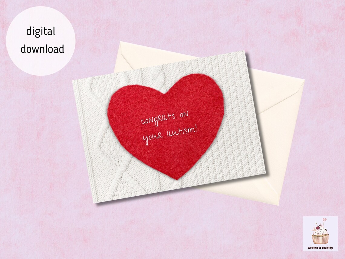 Cute Felt Heart Congrats on the Autism Card! Congratulations on Your ...