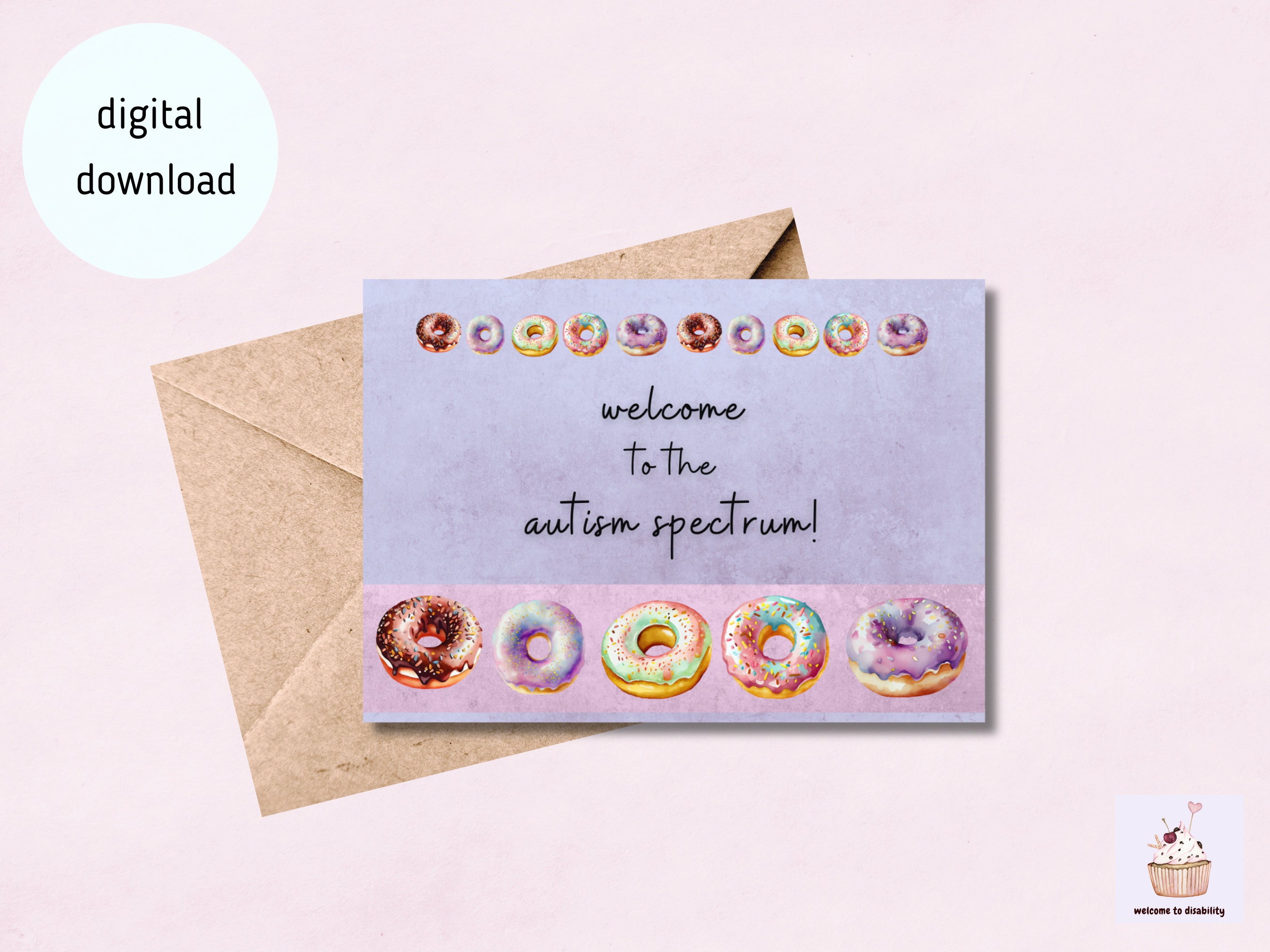 A Spectrum of Donuts Welcome to the Autism Spectrum Card - Etsy