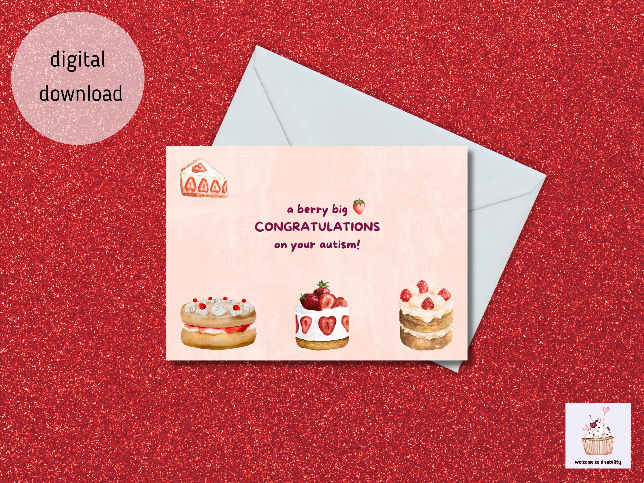 Sweet Strawberry Shortcake Congratulations on Your Autism Card ...