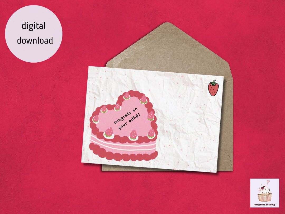 Congrats on the Adhd Card, Congrats on Your Adhd Card Strawberry Heart ...