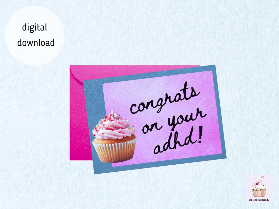 CONGRATS on Your Adhd Card! Congratulations on Your Adhd Diagnosis ...