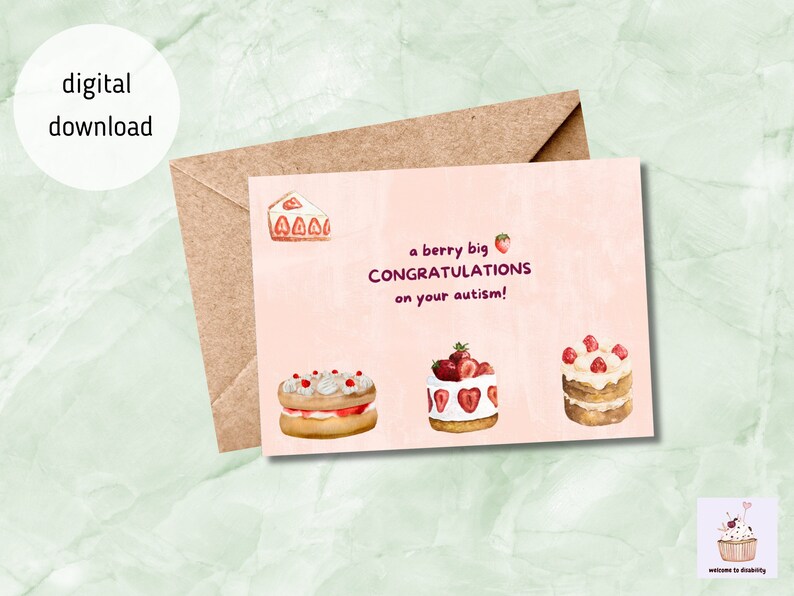 Sweet Strawberry Shortcake Congratulations on Your Autism Card ...