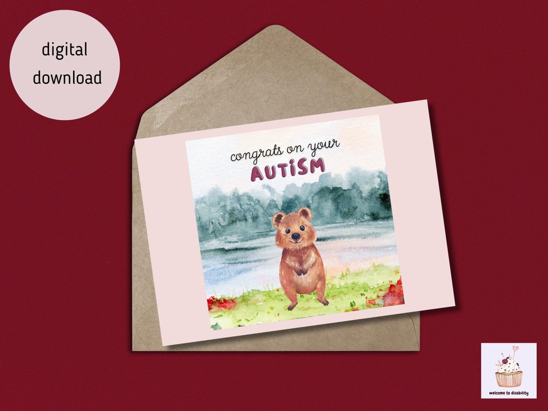 Autism Congrats Card Printable Neurodiversity Card With Quokka (digital ...