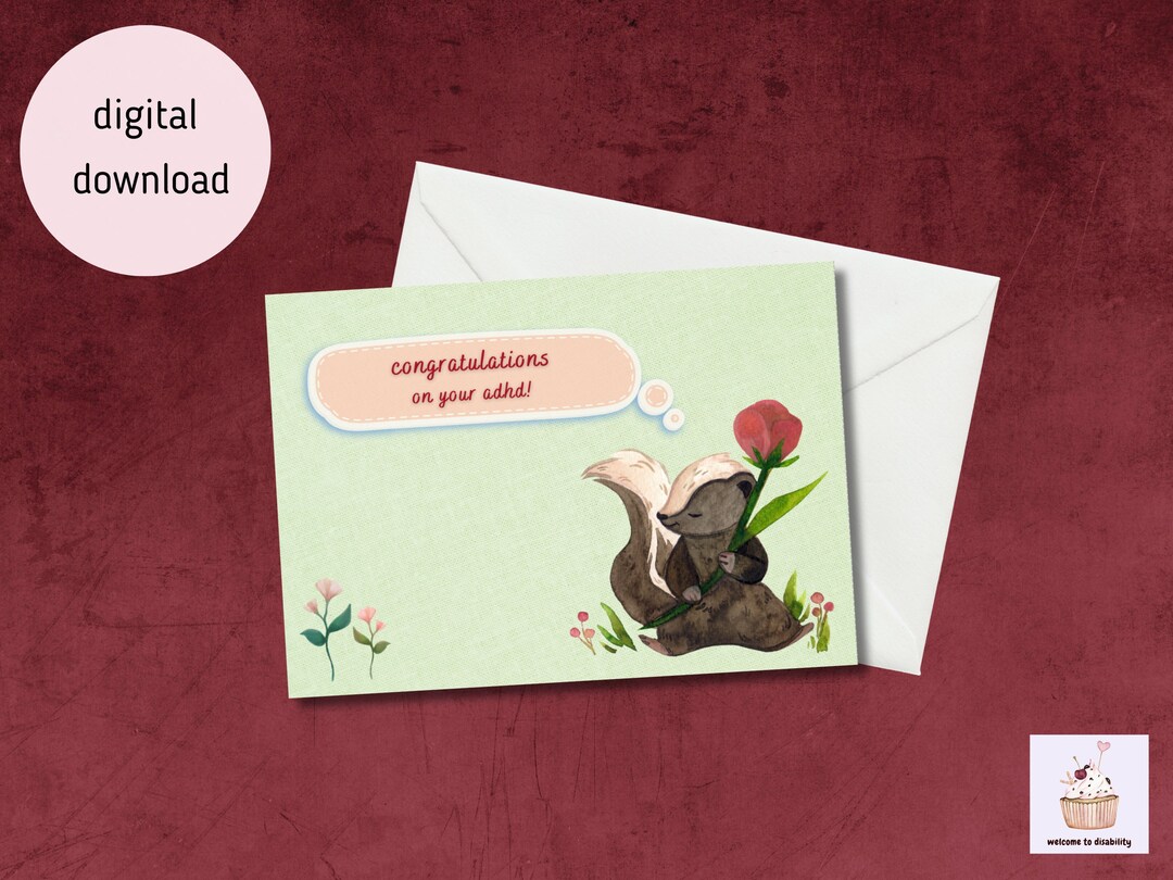 Congratulations on Your Adhd Card Congrats on Your Adhd - Etsy