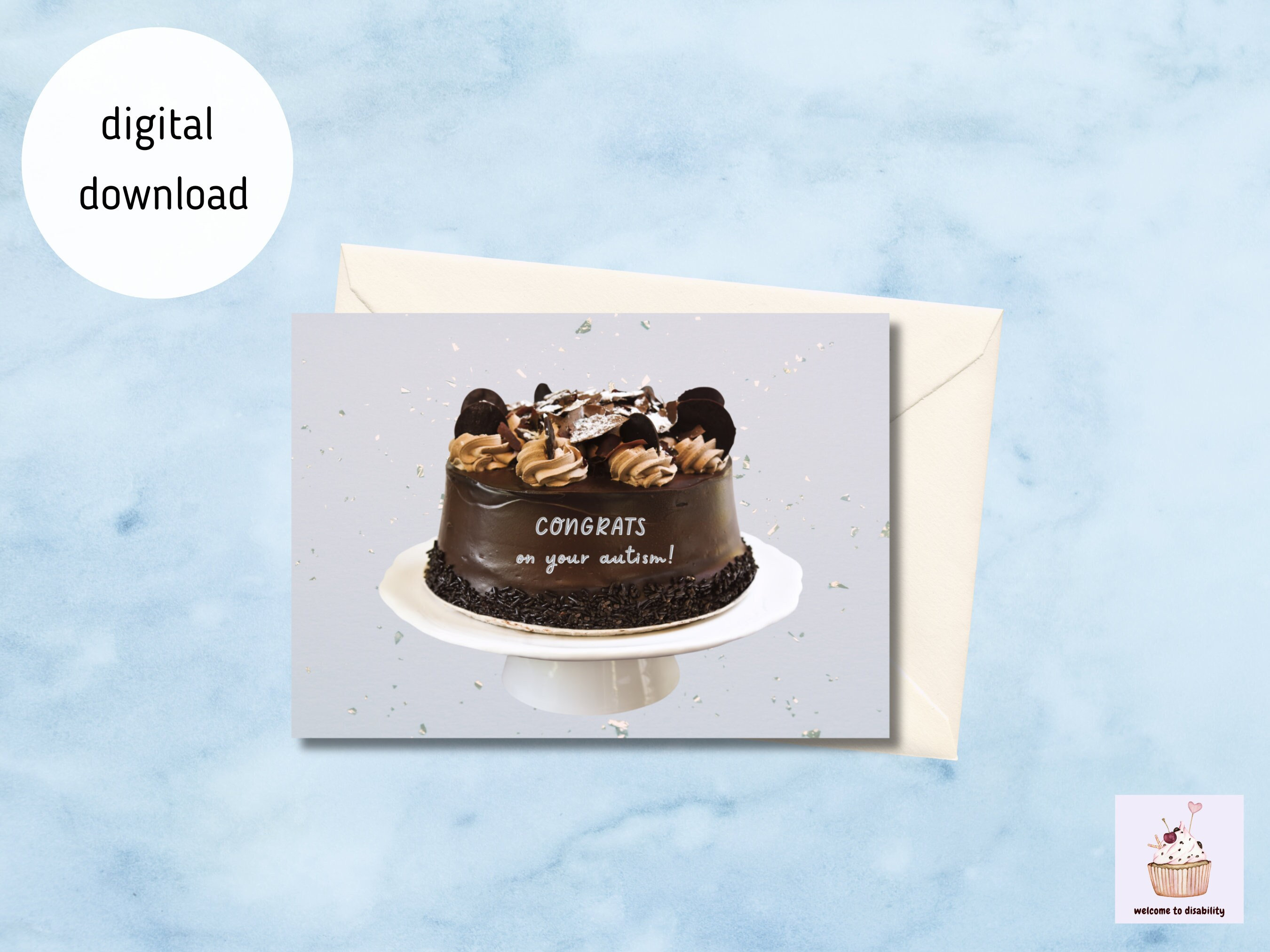 Chocolate Cake Congrats on Your Autism Diagnosis Card! Congratulations ...