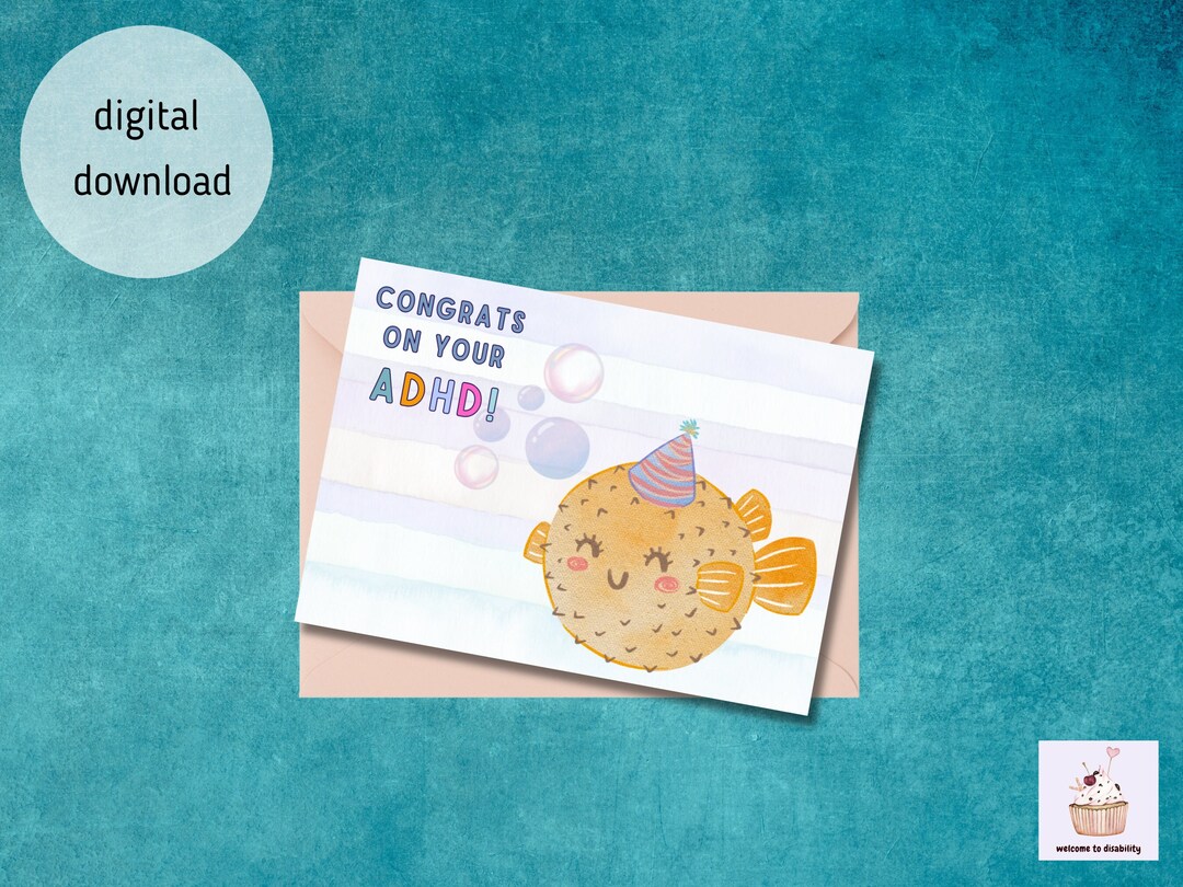 Adhd Congrats Card to Celebrate Adhd Diagnosis Adhd Congrats on Your ...