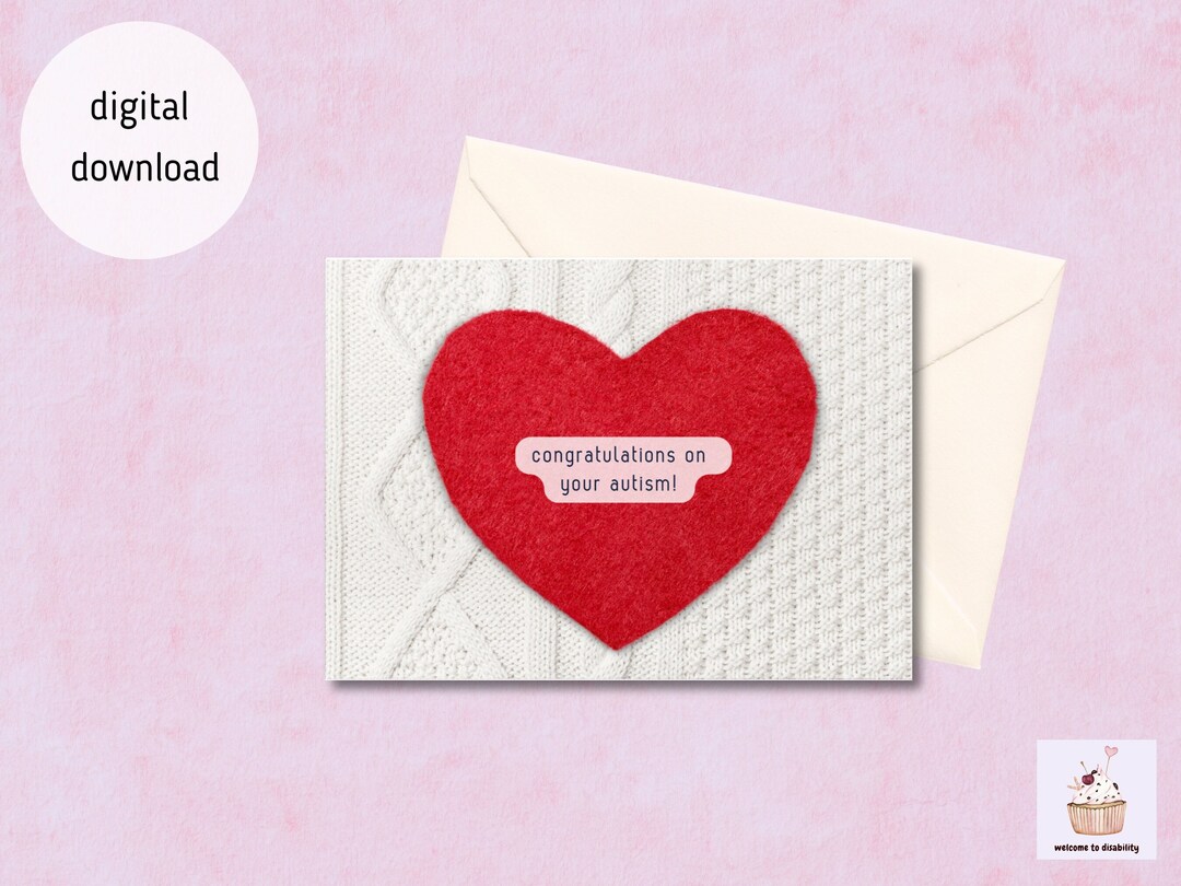 Cute Felt Heart Congrats on the Autism Card Congratulations on Your ...