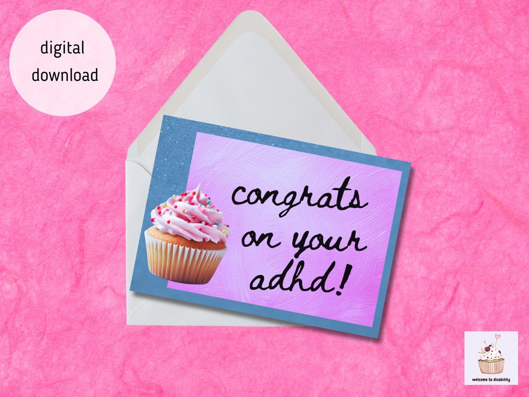CONGRATS on Your Adhd Card Congratulations on Your Autism - Etsy