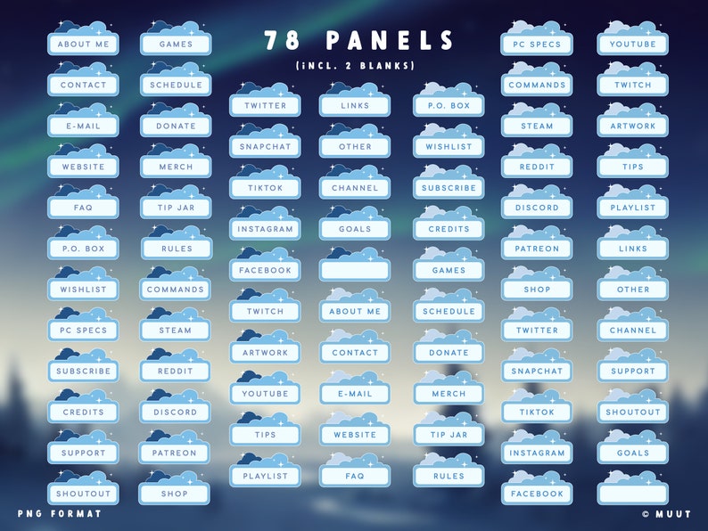 Animated Winter Twitch Stream Package: Cute Alerts, Blue Panels, Snow ...