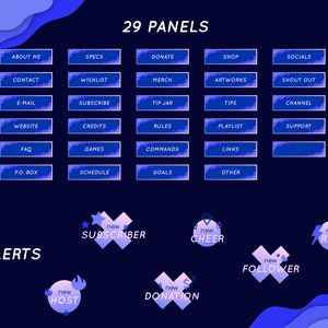 Animated Twitch Stream Package: Cute Alerts, Cozy Purple Panels, Webcam ...