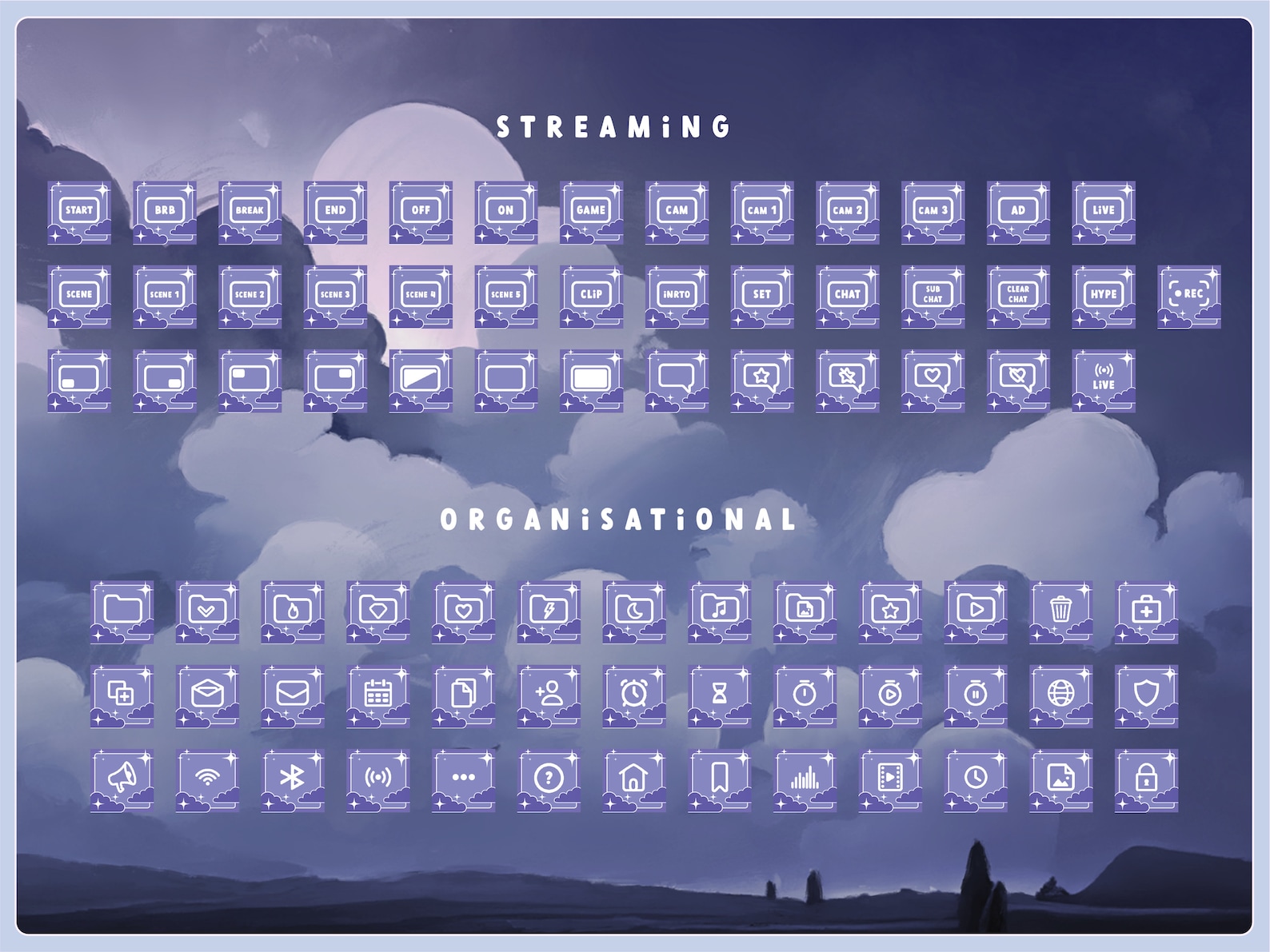 Stream Deck Icons for Cozy Streaming Setup: 250 Cute Icons in 4 Colors ...