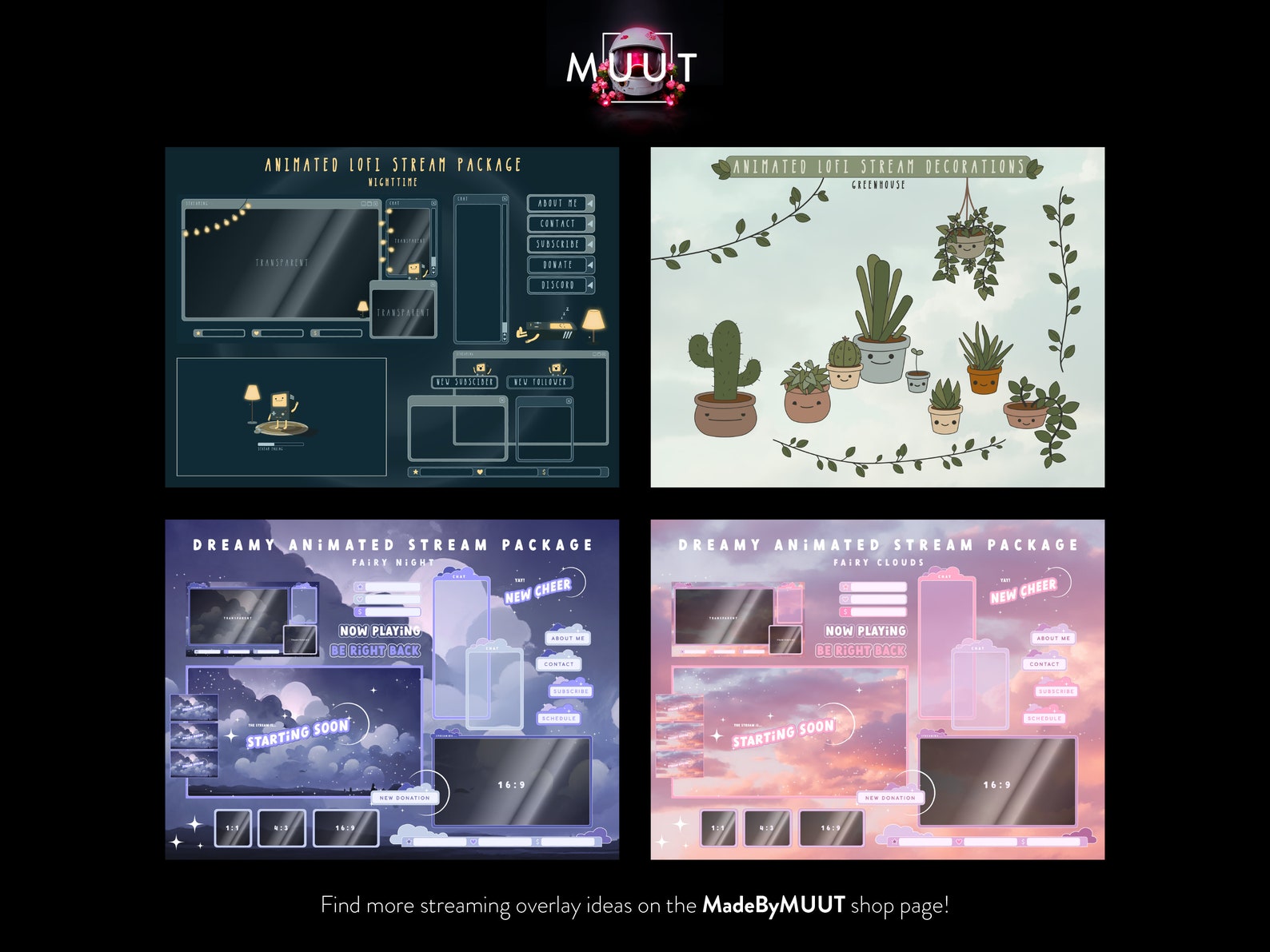 Cozy Celestial Twitch Alerts Package CELESTIAL Midnight - Etsy