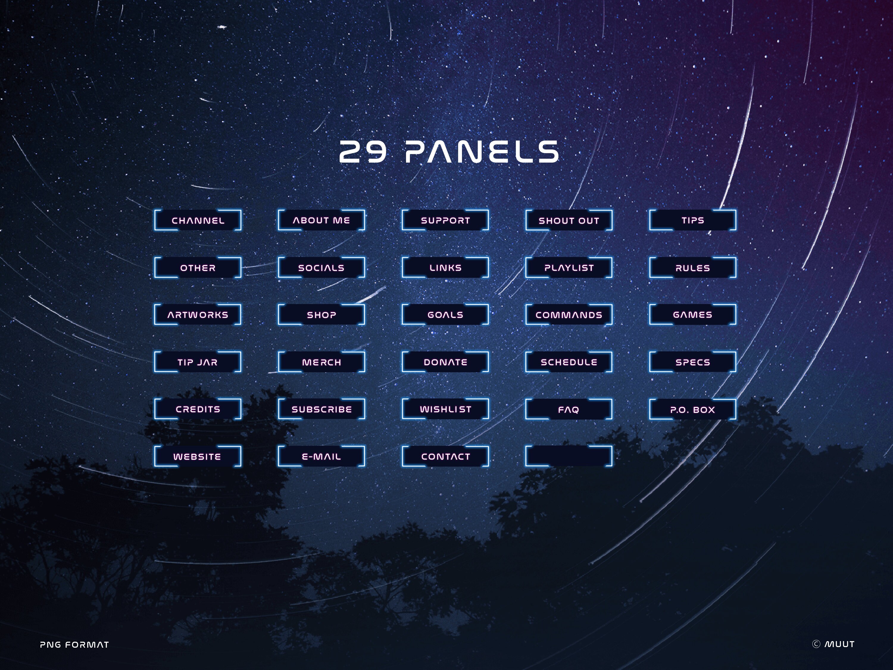 Twitch Panels and Social Media Labels Pack NEON Sky Twitch - Etsy Australia