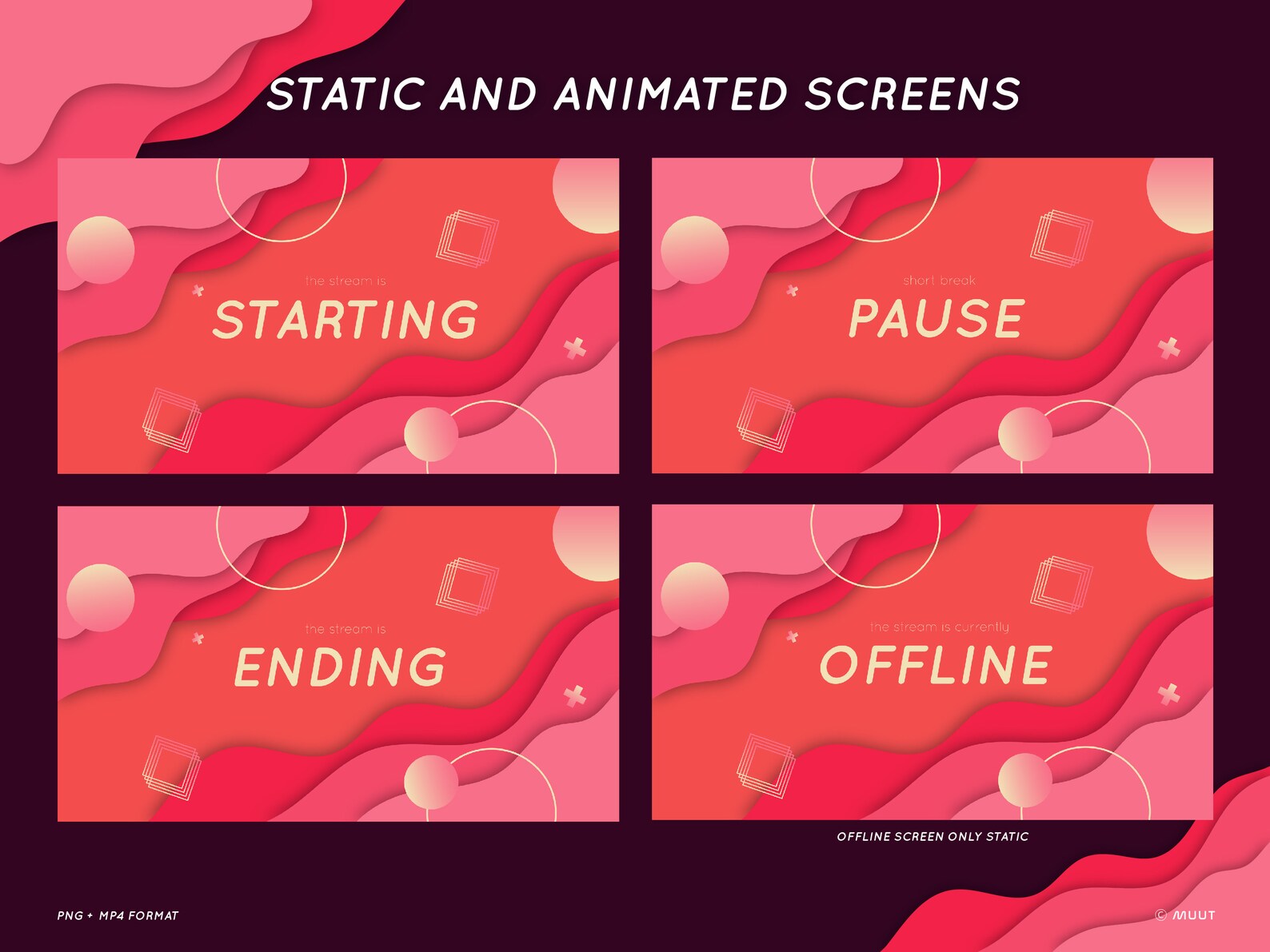 Animated Stream Screens Package - WAVY Love - Etsy
