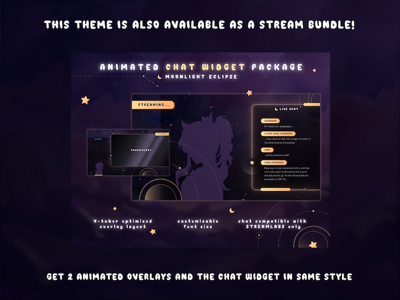 Moonlight Twitch Chat Widget: Celestial Stream Overlay for Streamlabs ...